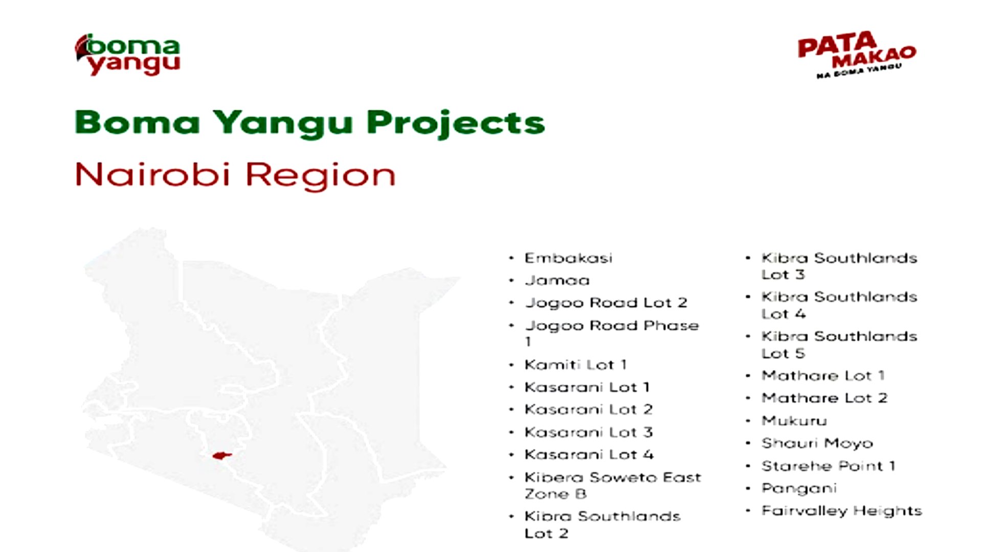 State unveils Nairobi locations for Boma Yangu affordable housing ...